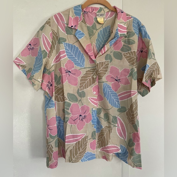 Koret | Tops | Vintage Koret Floral Hawaiian Button Down Top | Poshmark